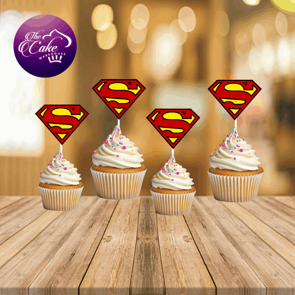 SUPERMAN LOGO CUPCAKE TOPPERS – cakewarehousett.com